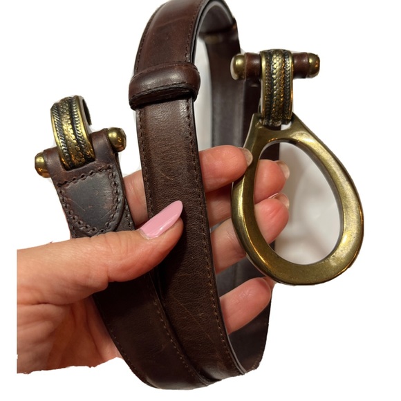 missing brand tag | Accessories | Lxl Brown Leather Belt Big Golden ...